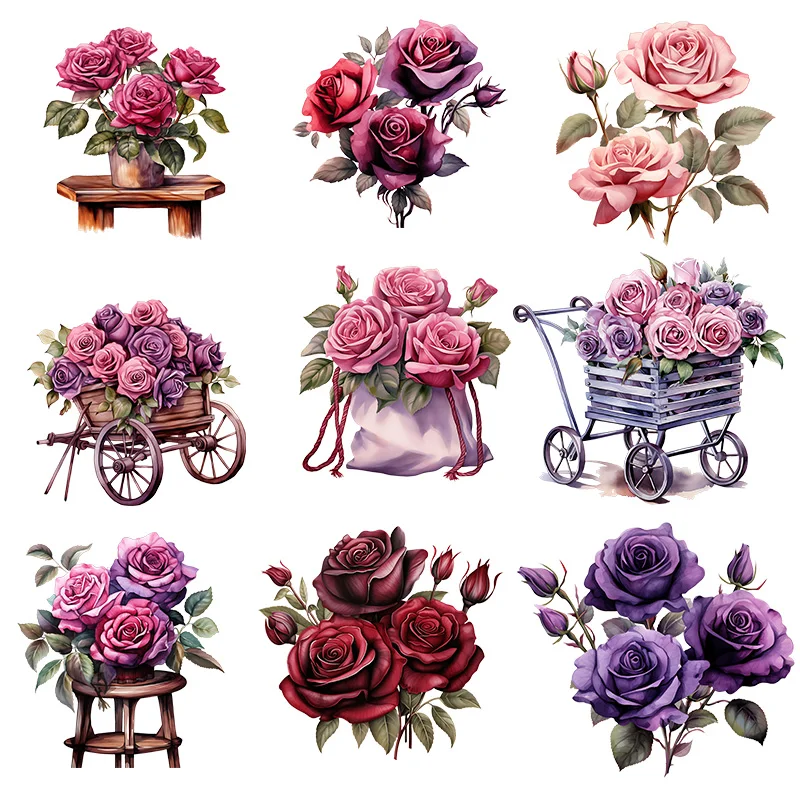 Purplish-red-rose-dtf-Heat-Transfer-iron-on-transfer-for-clothing ...