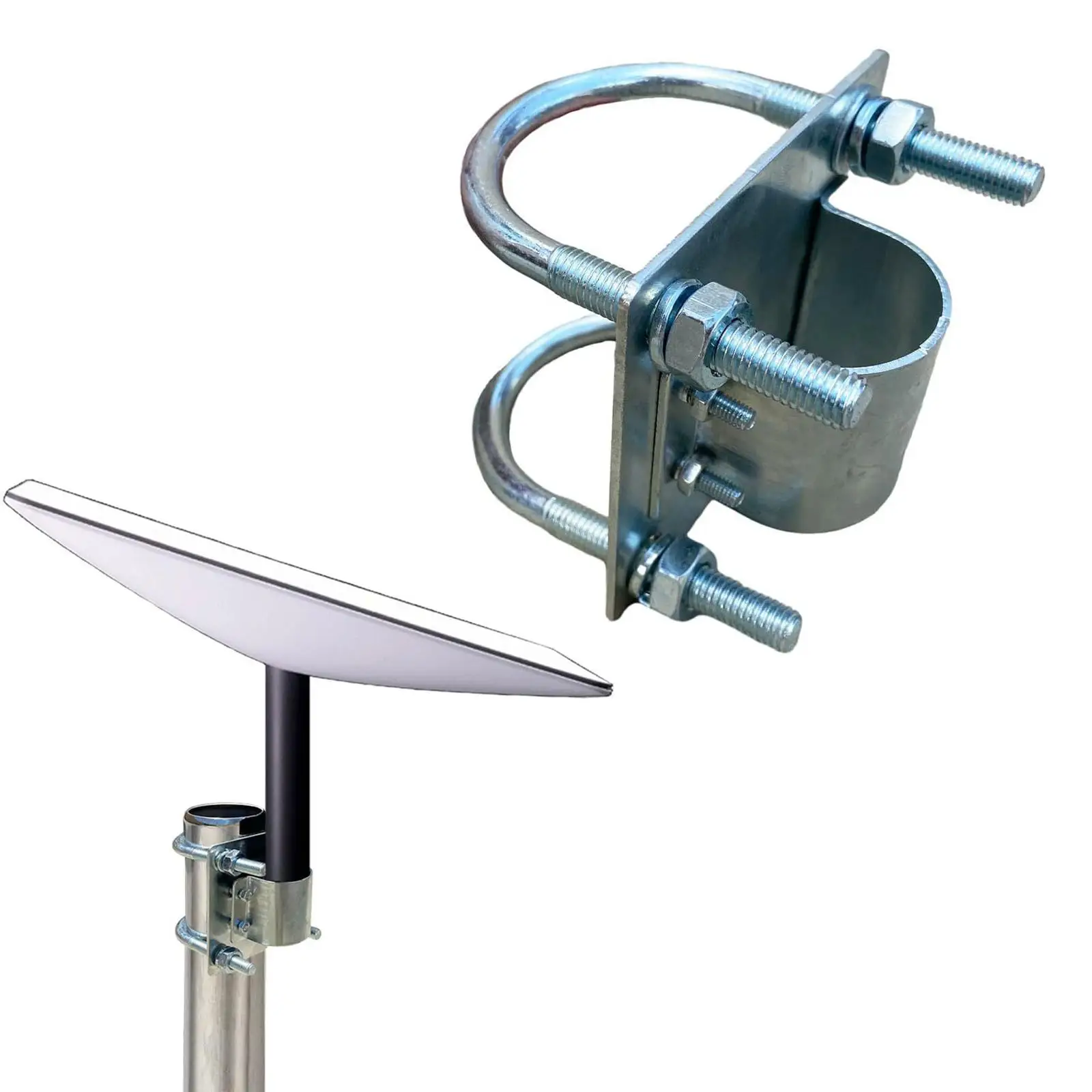 Pole-Mount-Adapter-Holder-Home-Assembly-Antenna-Mast-Clamp-Bracket-for ...