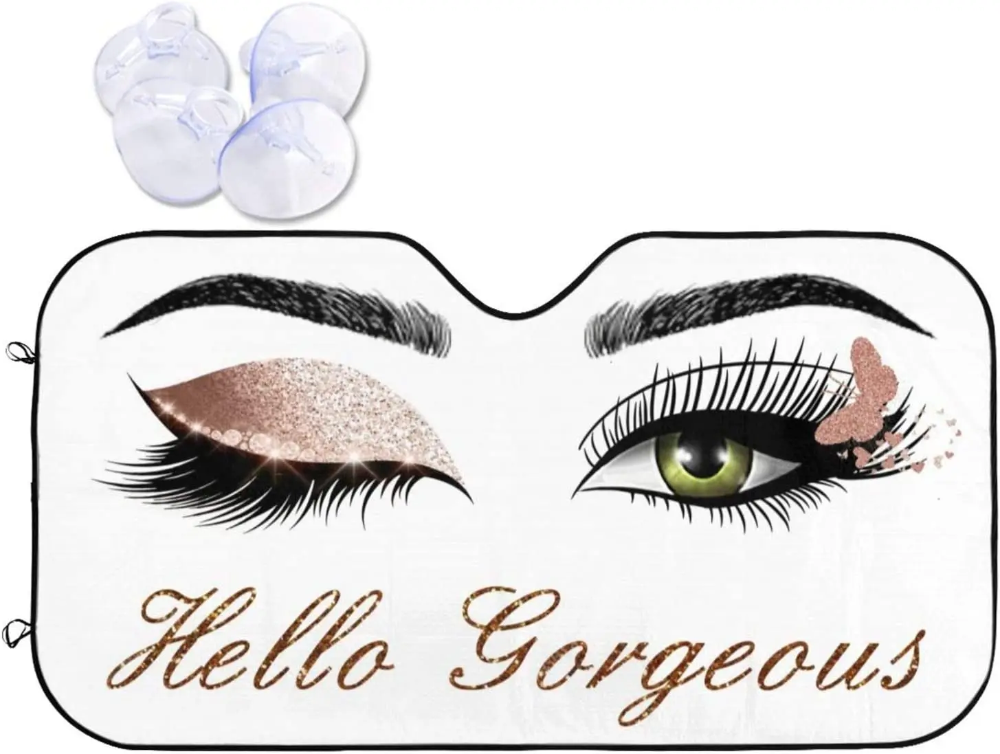 Car-Windshield-Sun-Shade-Hello-Gorgeous-Women-Eyelashes-Foldable-UV-Ray ...