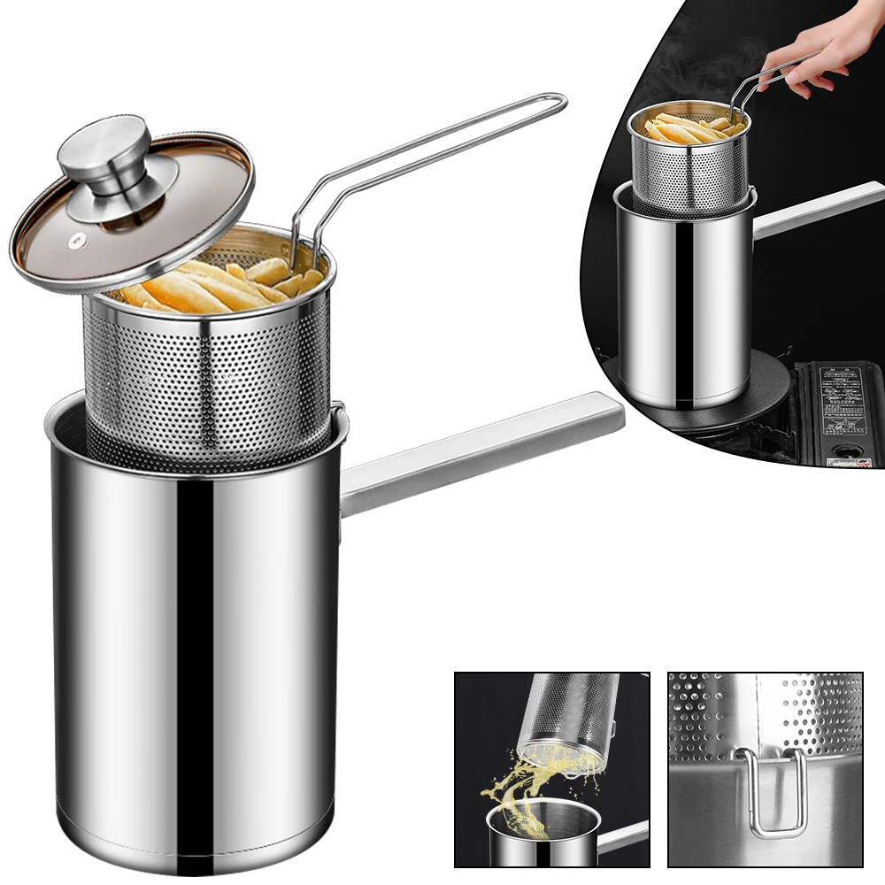 Foldable-Thickeded-Deep-Fryer-Chicken-Fried-Food-Strainer-Cooking ...
