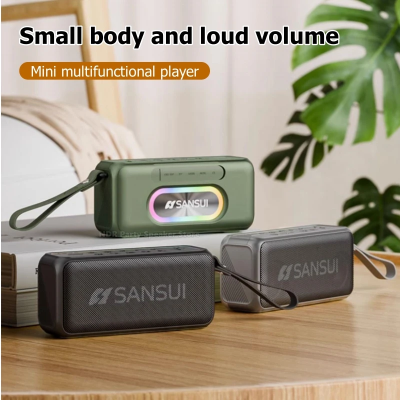 SANSUI-F61-Caixa-De-Som-Bluetooth-Portable-Stereo-Bass-Speaker-Vintage ...