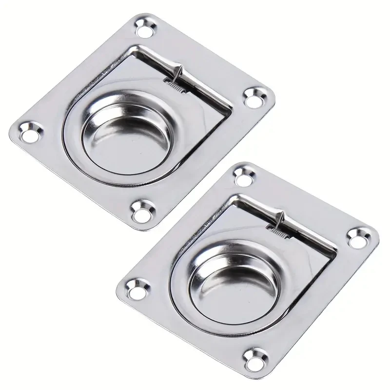 (2 Pcs) Stainless Steel Locking Pull Ring Handle, Marine Boat, Yacht ...