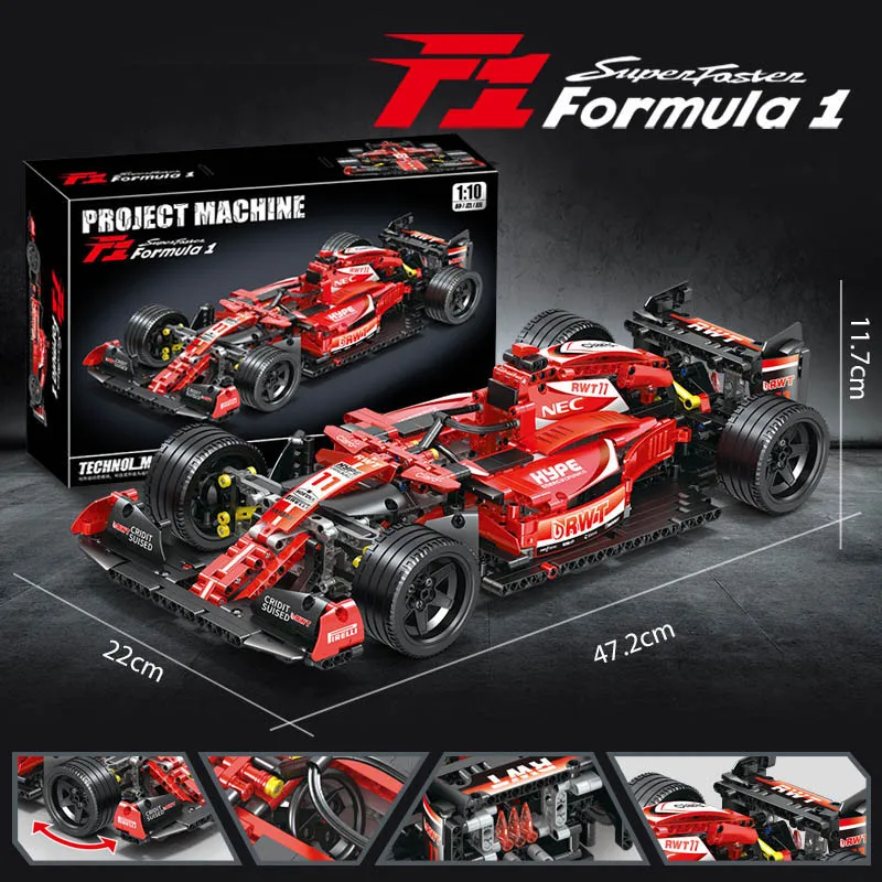 Technical-MOC-1280pcs-Formula-Racing-Car-Building-Blocks-DIY-Red-F1 ...