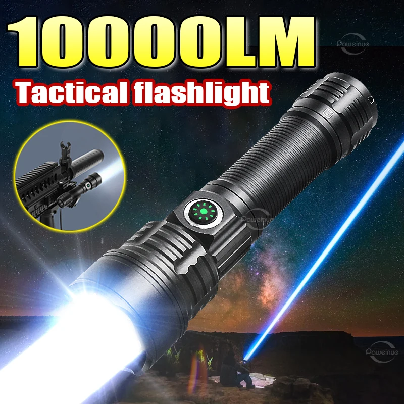 Powerful-LED-Tactical-Flashlight-120W-Hunting-Torch-Rechargeable-Lamp ...