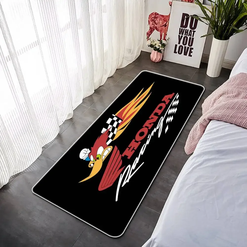 HONDA Floor Mat Entrance Doormat Black Wing Motorcycle Carpet Anti-skid ...