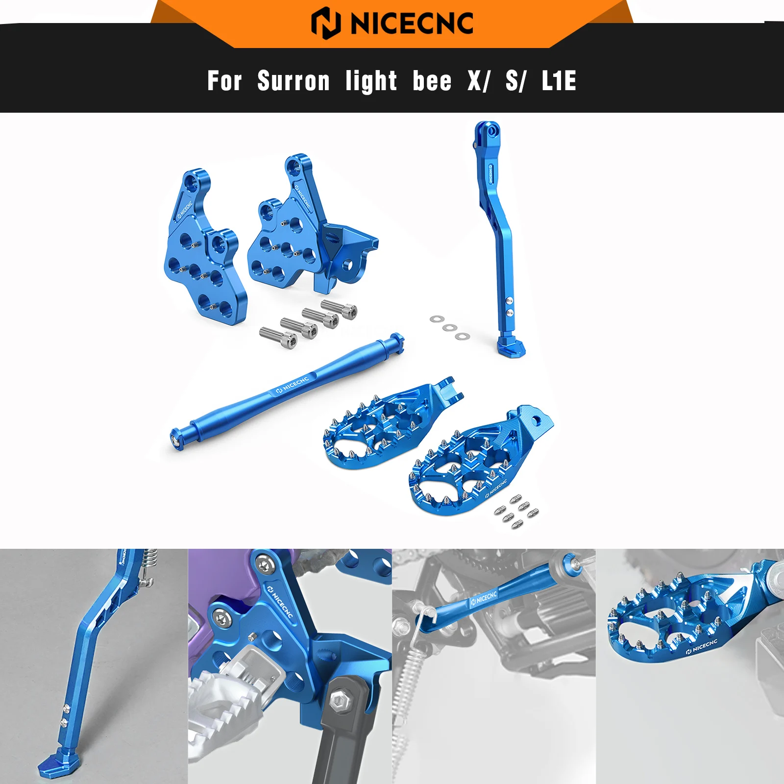NICECNC Foot Pegs Bracket Package Footrest Support Brace Foot Side Kick ...