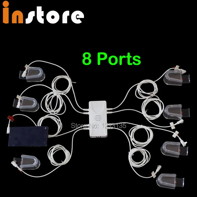8 Ports Cell Phone Display Anti-theft Device Alarm System Retail Anti ...