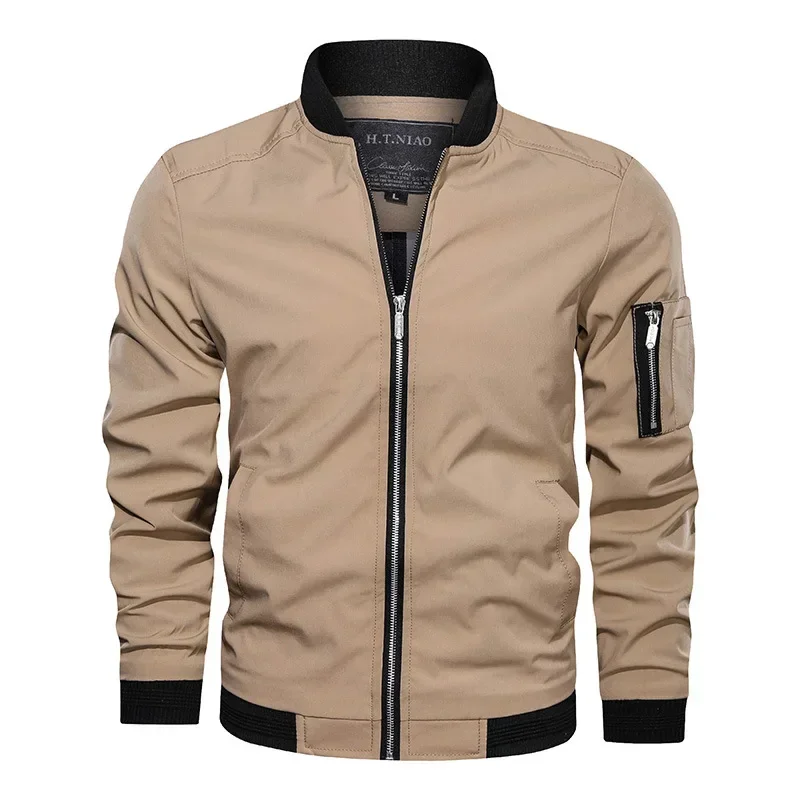 Men-s-Bomber-Jacket-Fall-Winter-Windbreaker-Slim-Basic-Jackets-Punching ...