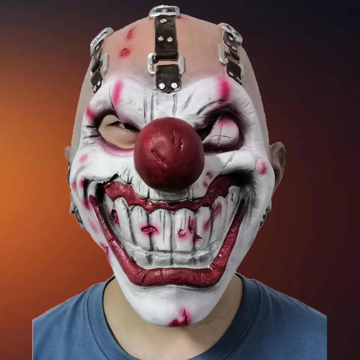 1PC-Belt-Joker-Mask-Halloween-Horror-Red-Nose-Headwear-Props-Cosplay ...