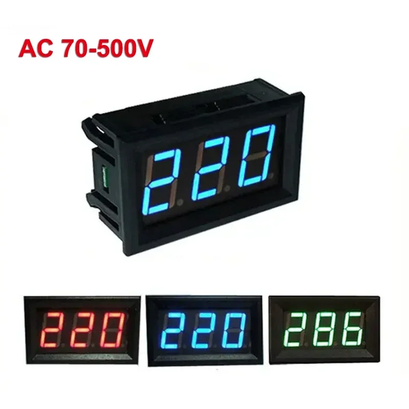 AC 70-500V 0.56 Digital Voltmeter Voltage Meter Red/Blue/Green 110V ...
