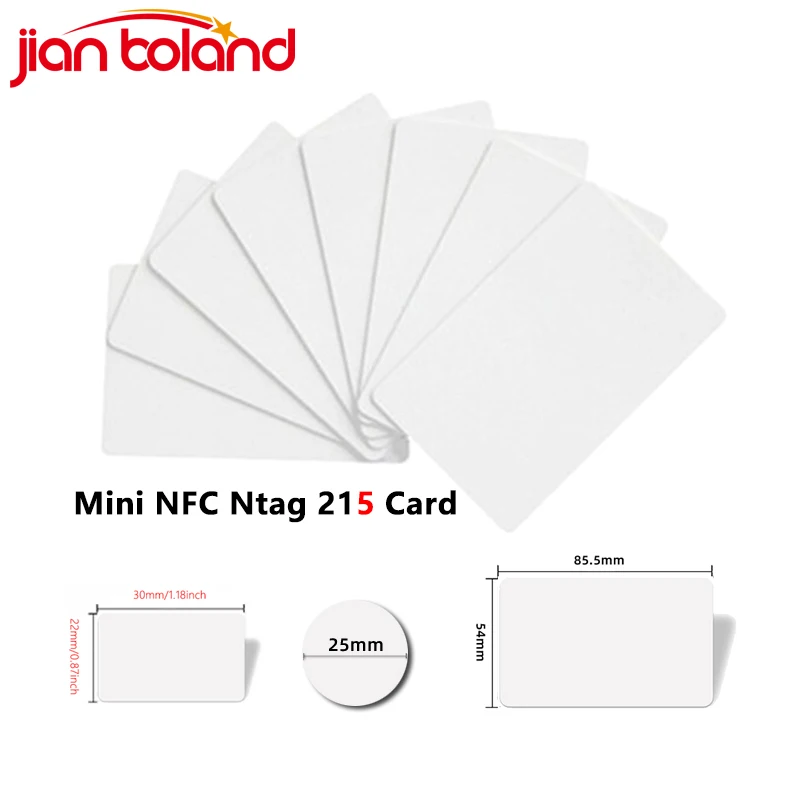 50/100pcs NFC Ntag215 Mini White Card Tag 13.56MHz NTAG 215 RFID Tags ...