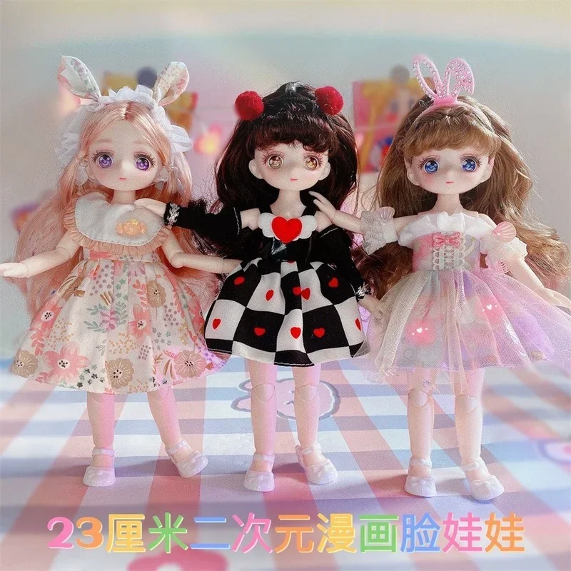 New-Size-23CM-Bjd-Anime-Style-Dolls-Jointed-Doll-Full-Set-with-Fashion ...