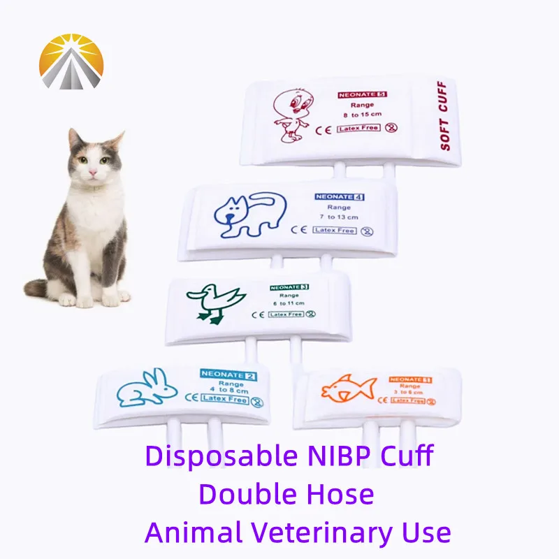 Veterinary Disposable Blood Pressure Cuff NIBP Cuffs Double Tube Two ...