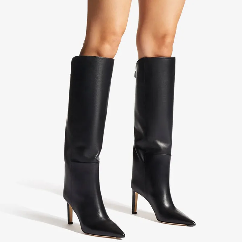 Nuevas botas sexis de tubo largo para Mujer, botas hasta la rodilla sin ...