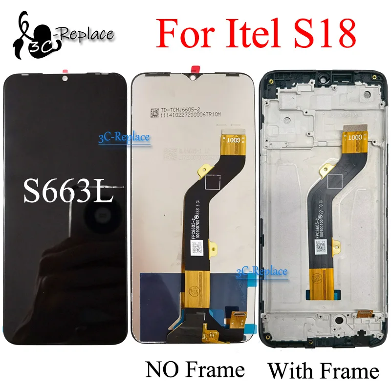 Black 6.6 Inch For Itel S18 S663L LCD Display Touch Screen Digitizer ...