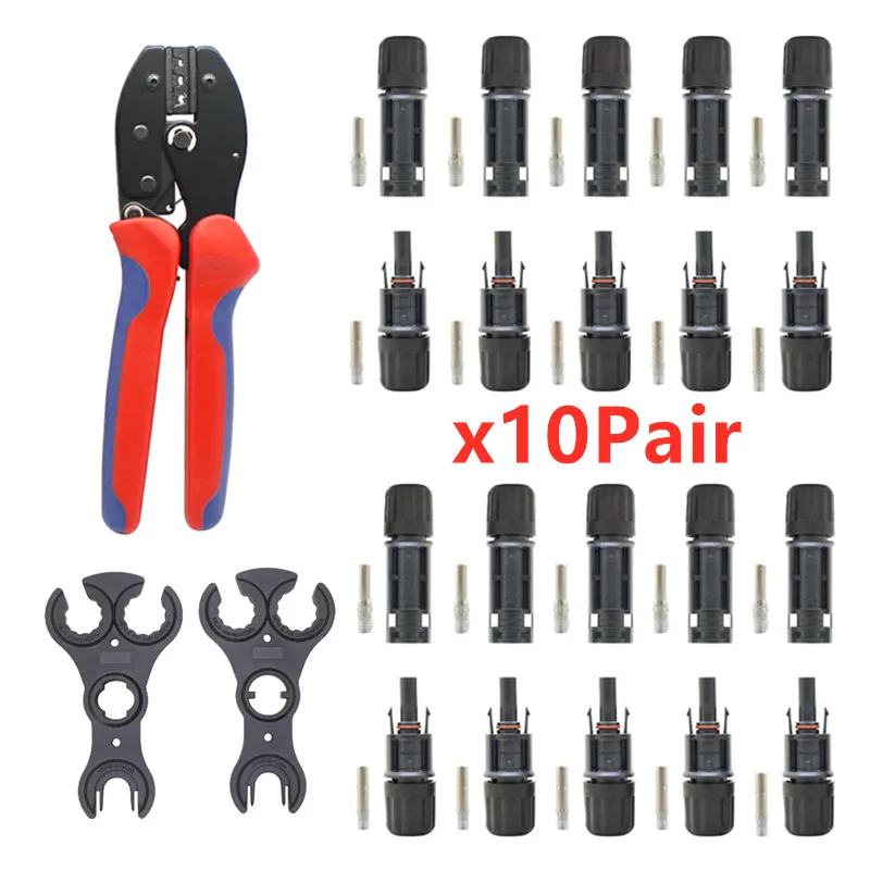 10/20/30 Pairs Solar Connector 1500V 30A IP68 Solar Panel Branch PV Connectors Connect Tool ...