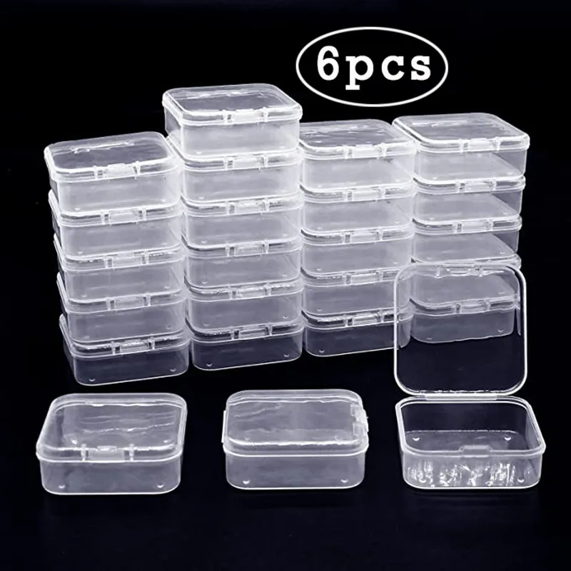 6Pcs-Mini-Boxes-Transparent-Plastic-Box-Square-Jewelry-Storage-Case-or ...