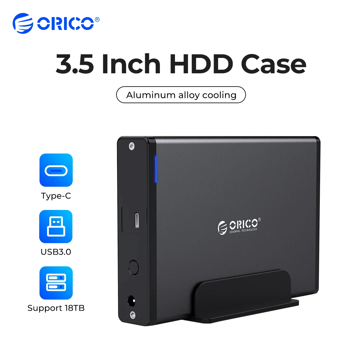 ORICO-Aluminum-Hard-Drive-HDD-Enclosure-USB3-0-Type-C-3-5-inch-HDD-Case ...