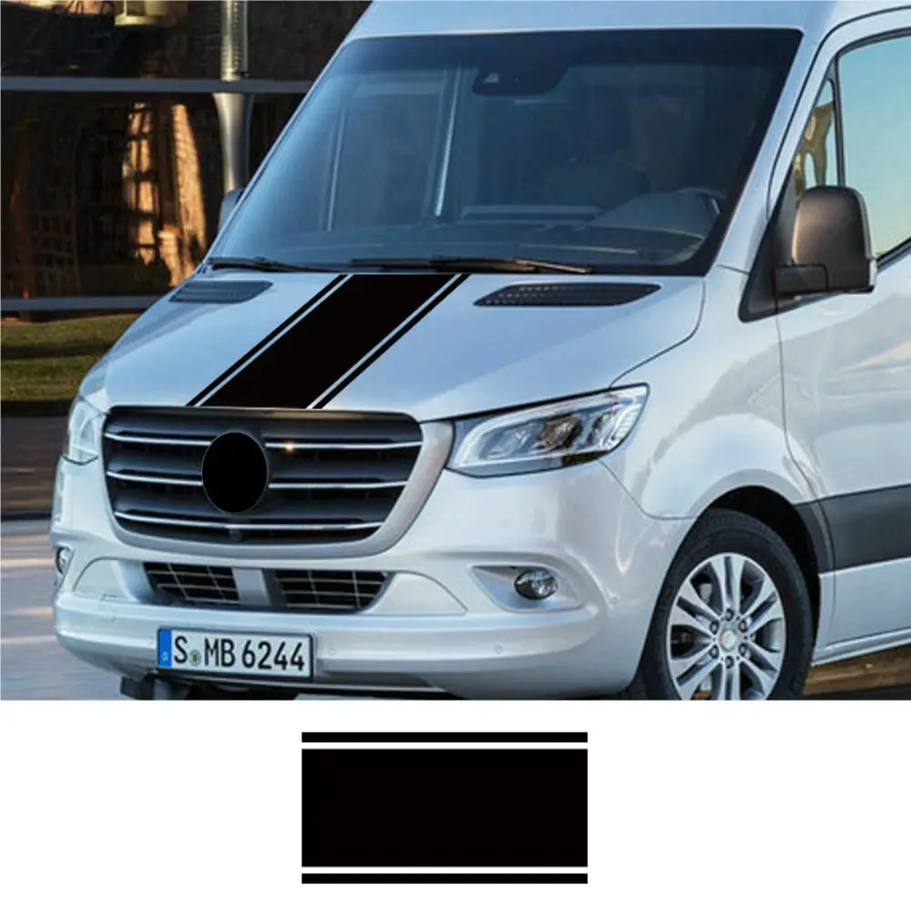 For-Mercedes-BENZ-Sprinter-Front-Film-Stripes-Decal-Vinyl-Hood-Sticker ...