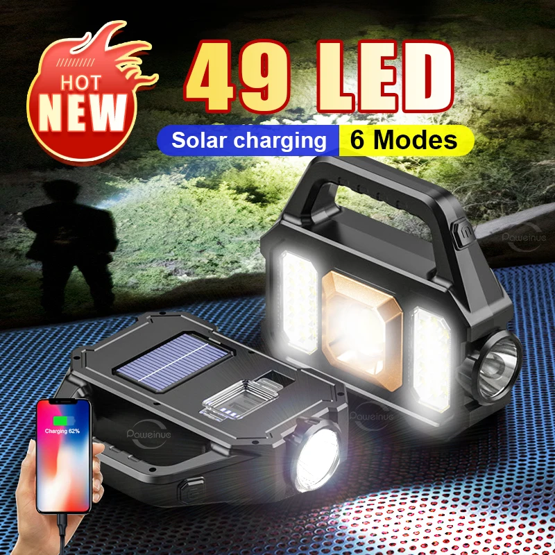 680000lm 6 Modes Multifunctional Solar Lamp Solar Usb Rechargeable ...