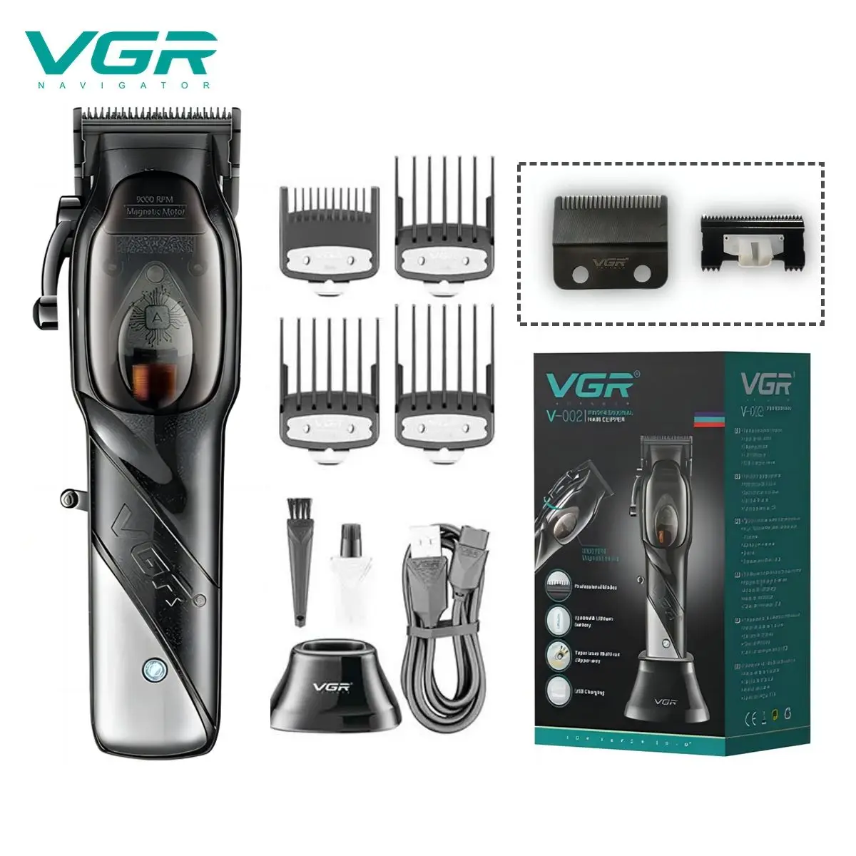 VGR-Hair-Clipper-9000-RPM-Professional-Hair-Trimmer-DLC-Coating-Haircuts-Machine-High-Power ...