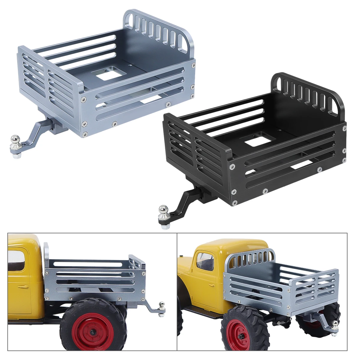 Metal Detachable Rear Bucket Trailer Modification Accessories for FMS 1 ...