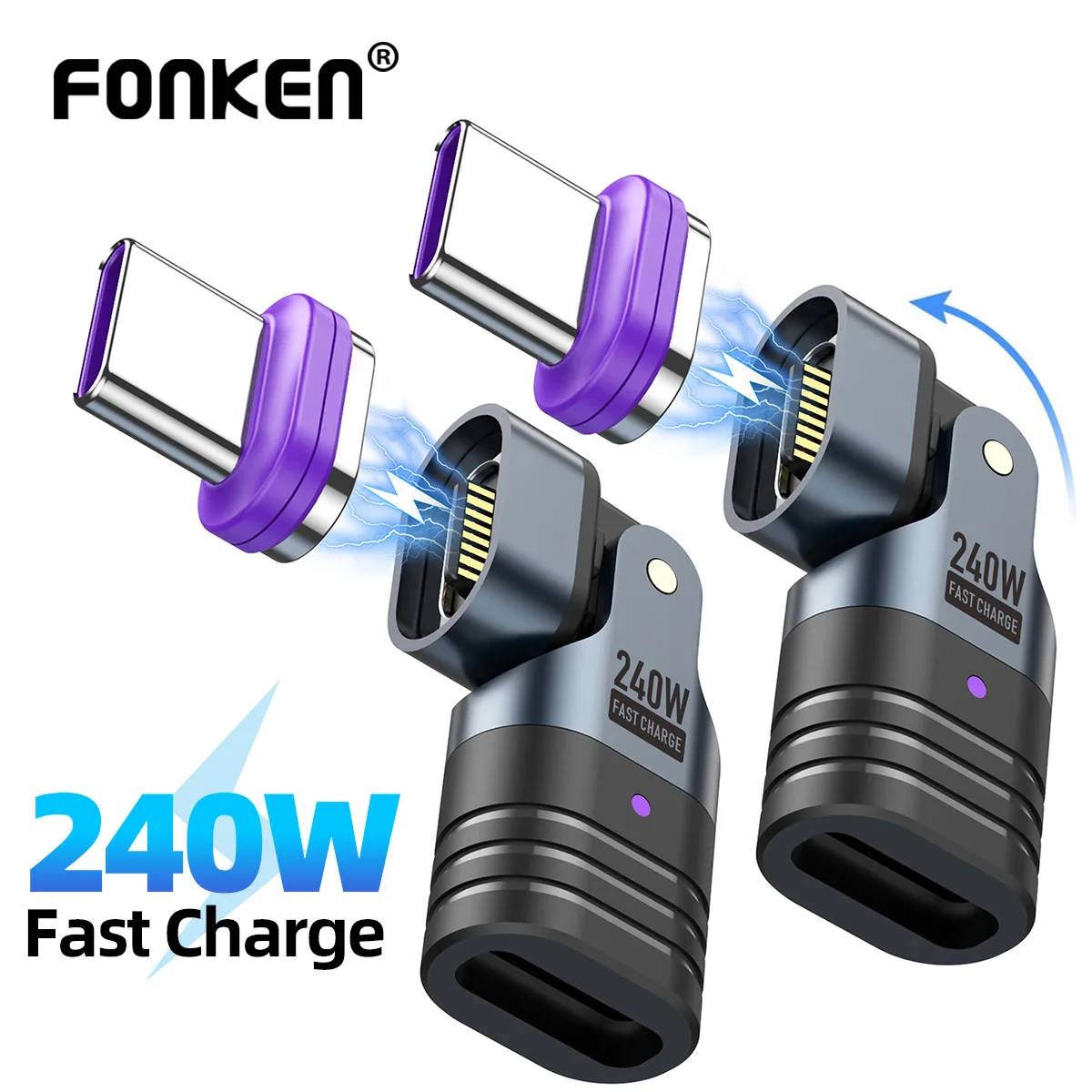FONKEN 240W Magnetic Adapter, Typec To Lightning Adapter Suitable for ...