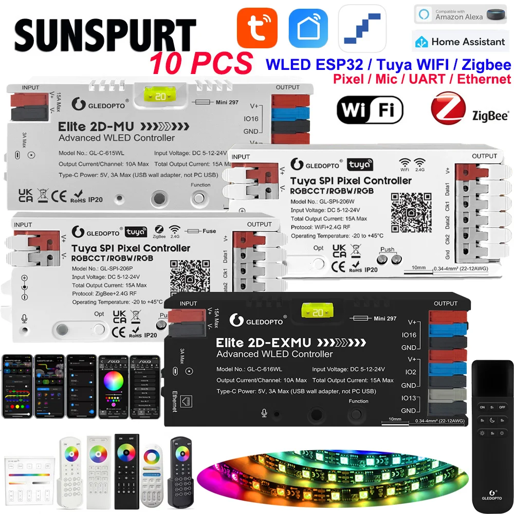 10Tuya WIFI Zigbee ESP32 WLED LED Controller Elite 2D EXMU Advanced ...