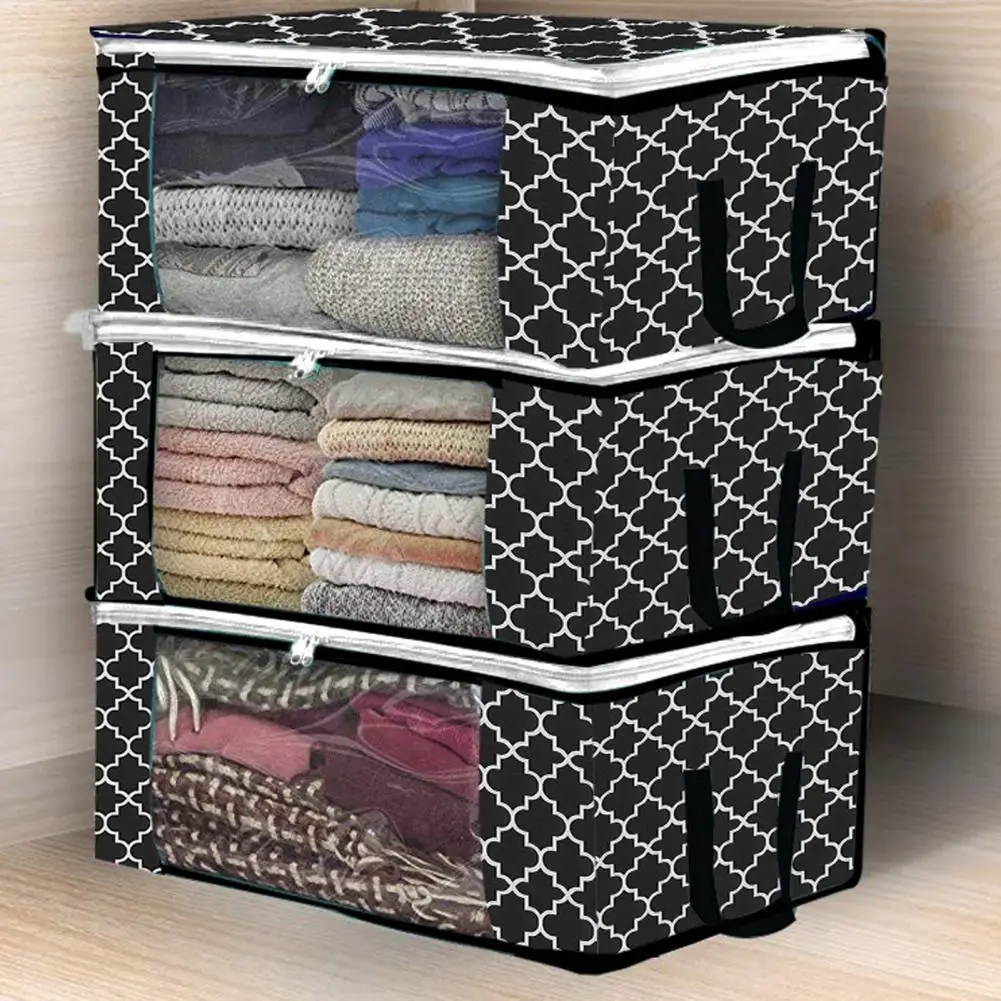 Quilted-Clothing-Pouch-3Pcs-Non-woven-Fabric-Storage-Bag-Clear-Window ...