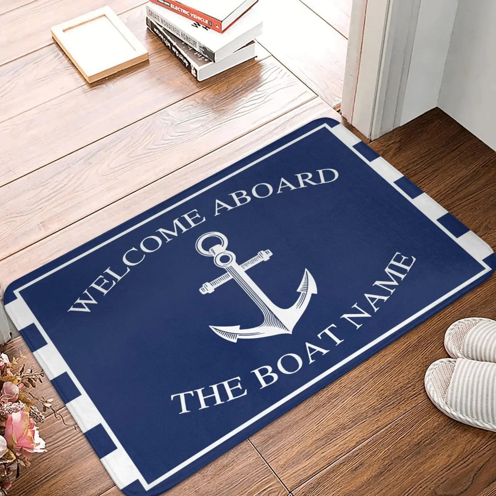 Dark-blue-anchor-decoration-floor-mat-entrance-door-mat-bathroom-mat ...