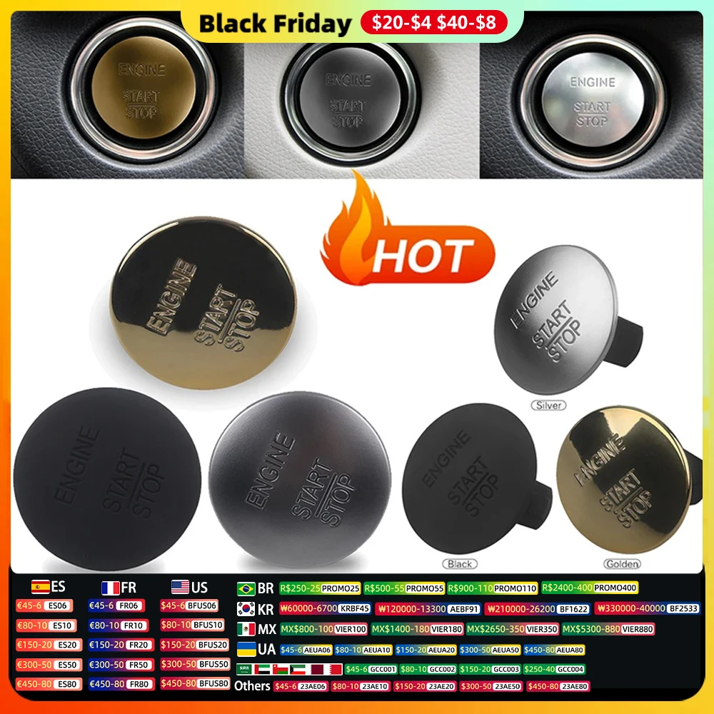 Silver-Start-Stop-Push-Button-Engine-Ignition-Switch-Keyless-Switch-For ...