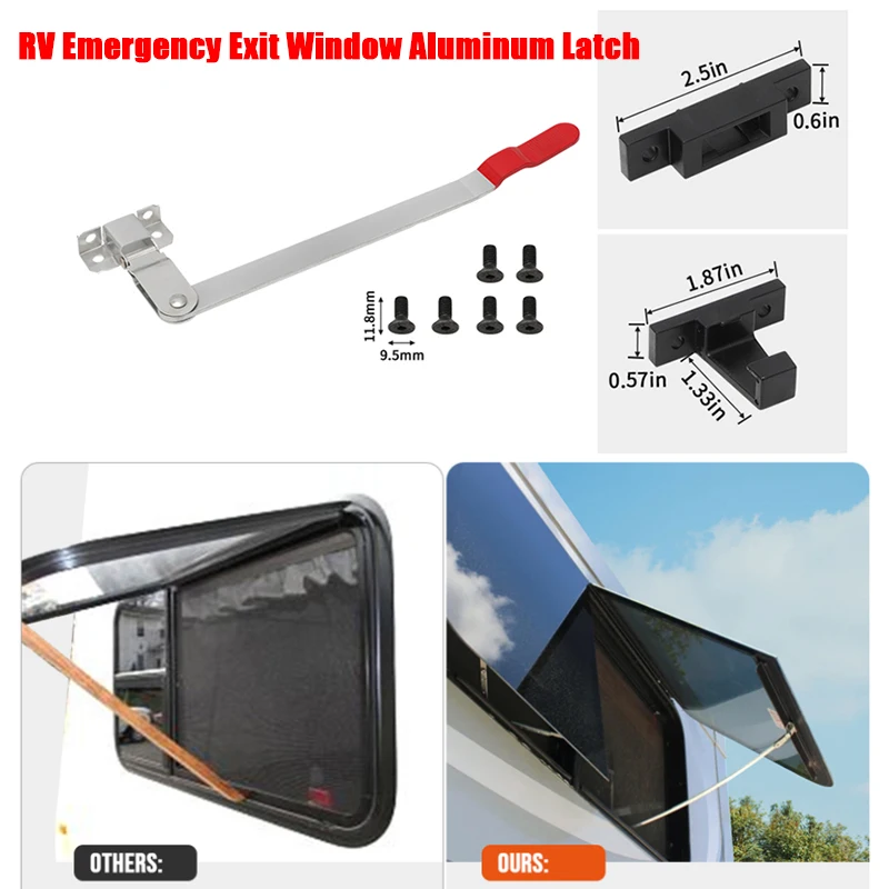 Aluminum RV Window Latch for All RV Trailer with Emergency Exit Window ...