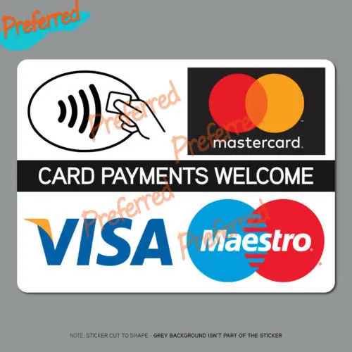 Contactless-Card-Payments-Sticker-Credit-Card-Taxi-Shop-VISA-Mastercard ...