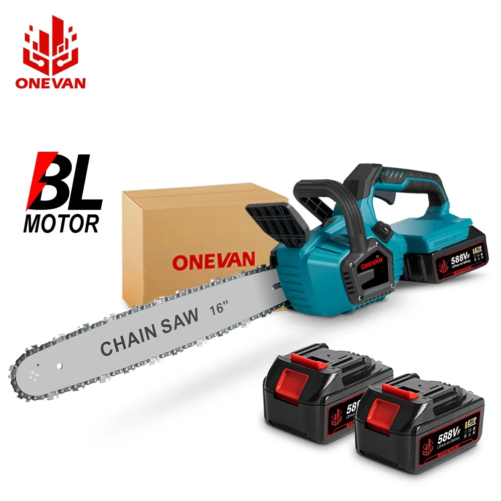 ONEVAN 16Inch Brushless Electric Chain Saw 8000W Cordless Saw Wood ...