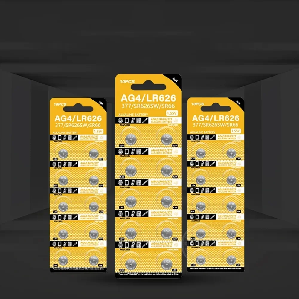 100PCS-AG4-LR66-377-1-55V-Button-Batteries-For-Watch-Toys-Remote-377A ...