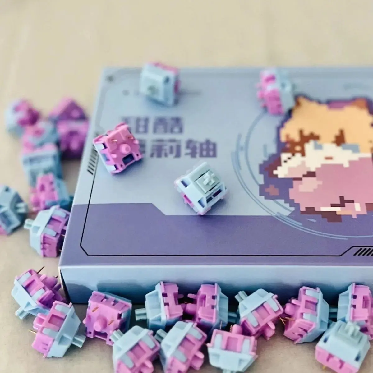 Nine-Purple-Sweet-Cool-Girl-Keyboard-Switch-POM-POK-Custom-Double ...