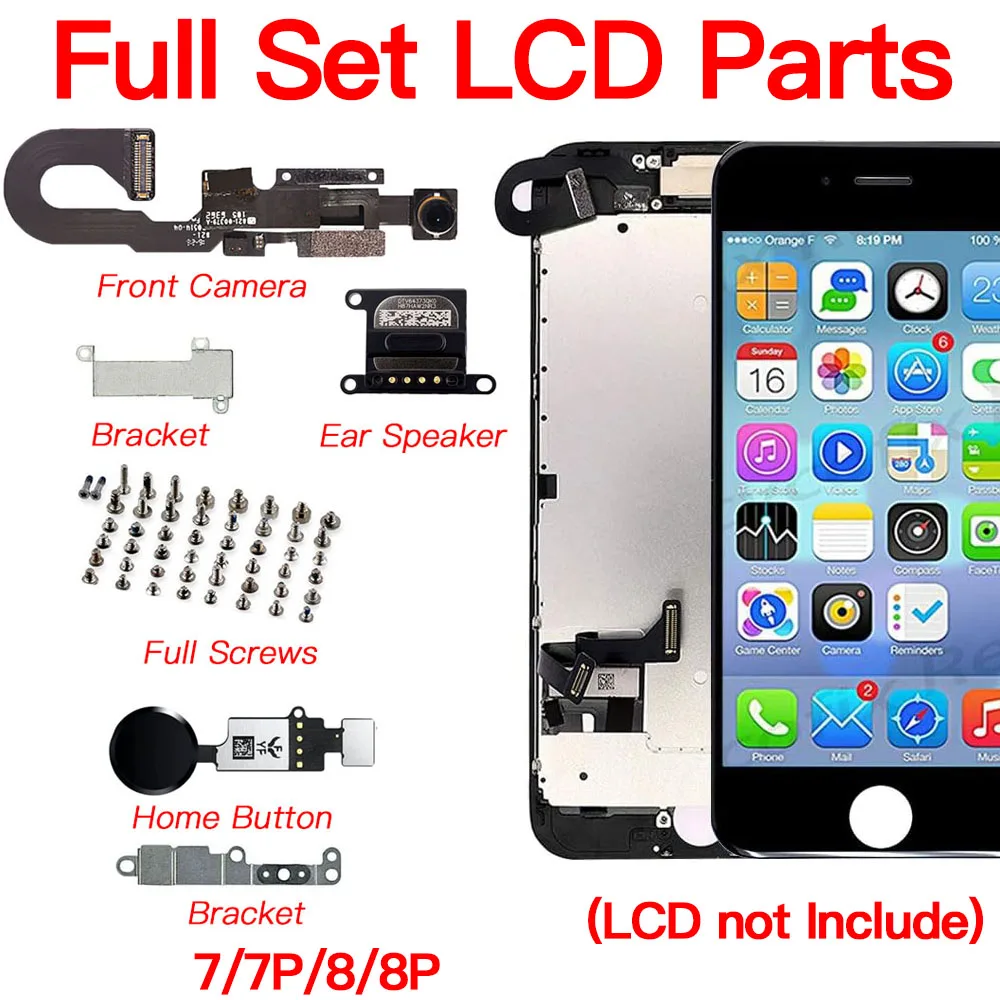 Internal LCD Parts Replacement For iPhone 7 8 Plus Front Camera Home ...