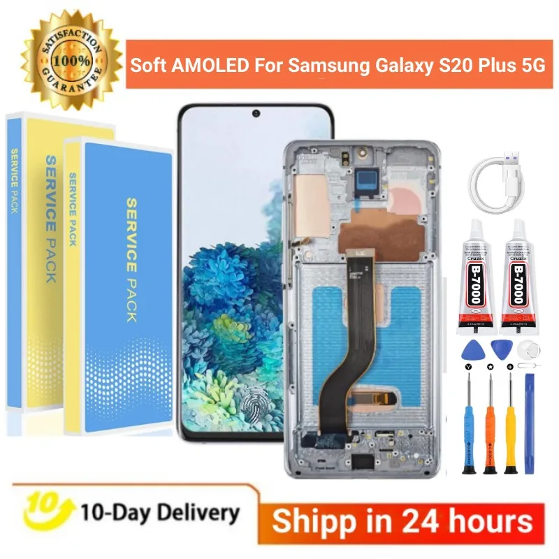 Super-Soft-AMOLED-For-Samsung-Galaxy-S20-Plus-5G-Screen-Replacement-For ...