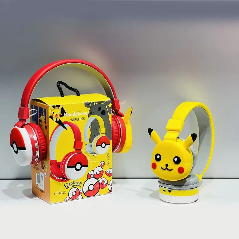 Pokemon-Pikachu-Bluetooth-Headphone-Wireless-Headsets-Anime-Cartoon ...