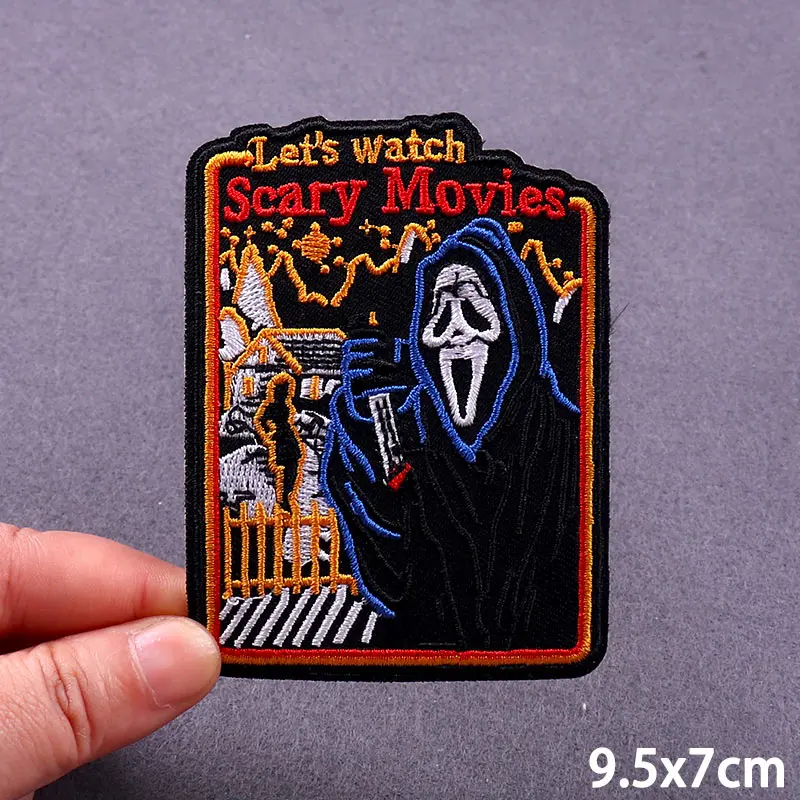 DIY-Horror-Movie-Embroidered-Patches-Rock-Anime-Patches-on-Clothes ...