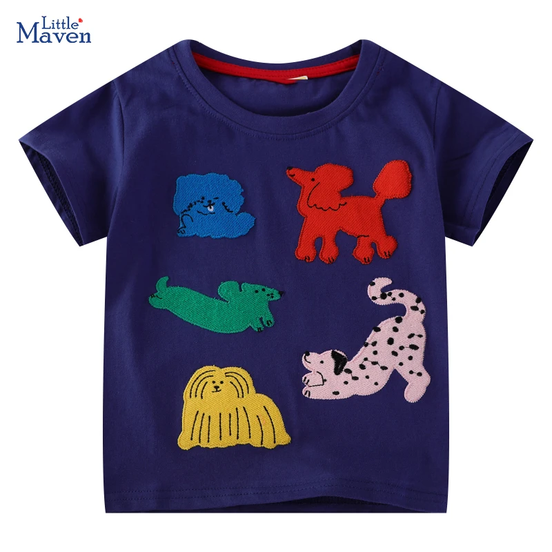 Little maven 2025 Summer Tops Children's Clothing Embroidered Cartoon ...