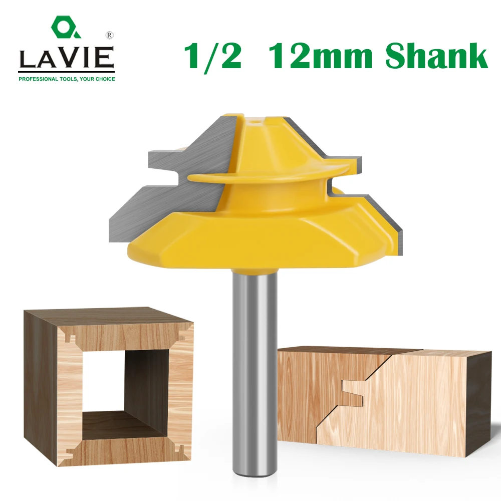 LAVIE-12mm-1pc-1-2-Shank-Medium-45-Degree-Lock-Miter-Router-Bit-3-4 ...
