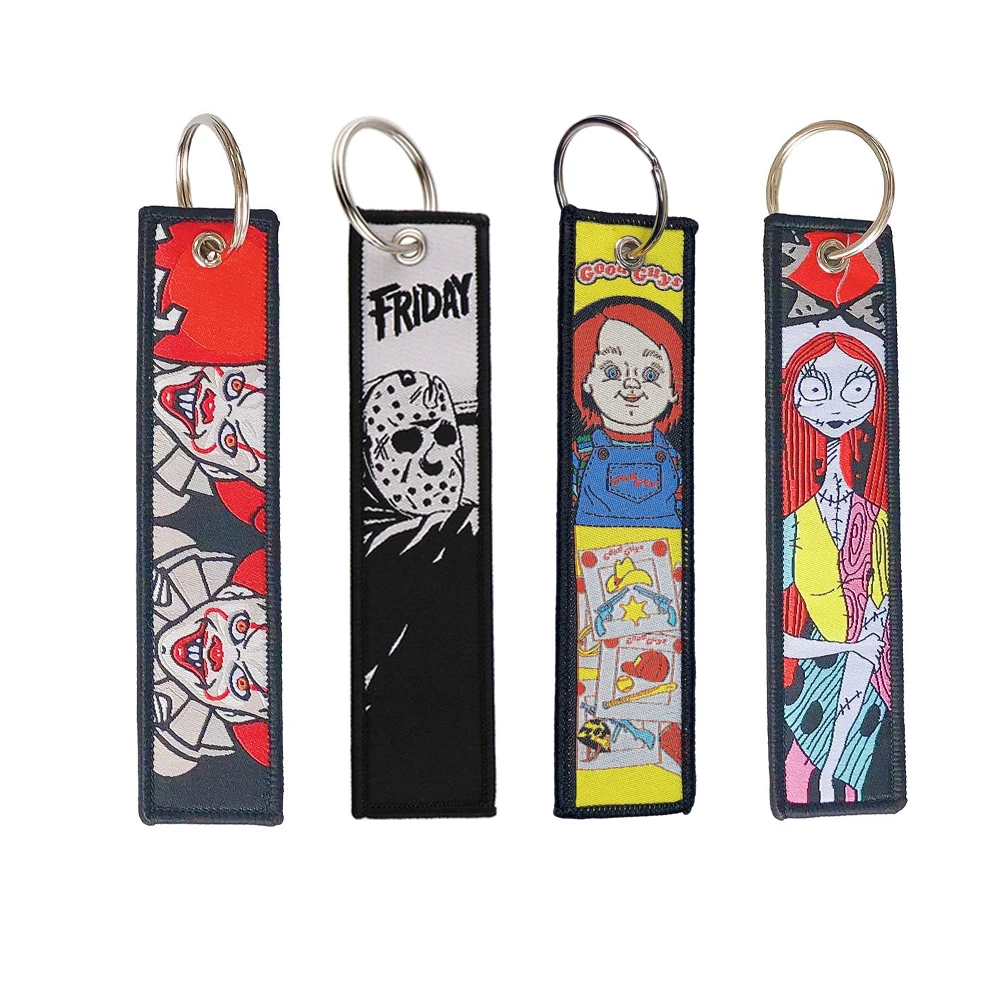 Halloween Horror Movie Embroidery Keys Holder For Motorcycles Keychain ...