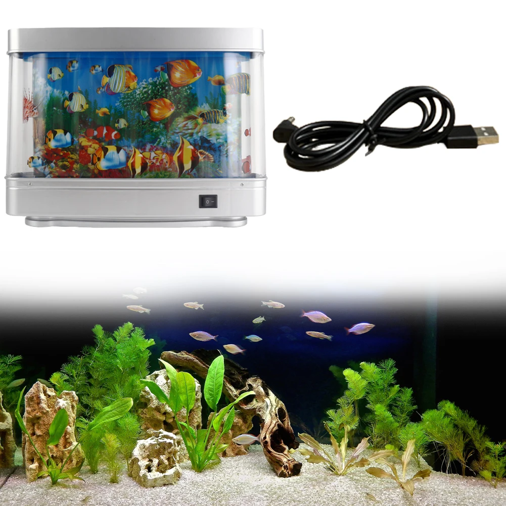 Luz-LED-Artificial-para-acuario-L-mpara-decorativa-con-peces-m-viles ...