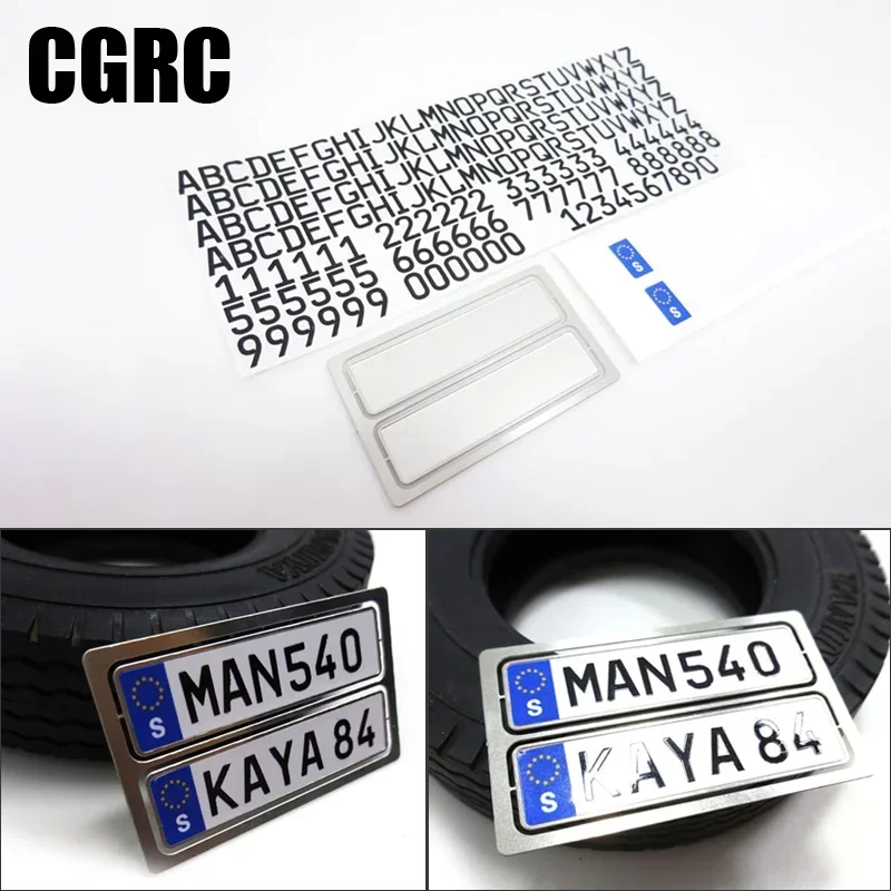 Metal-License-Plate-Number-Letters-Sticker-Decorate-for-1-14-Tamiya-RC ...