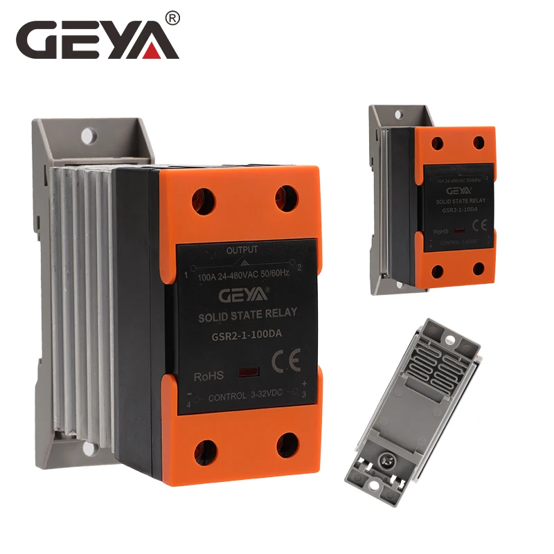 GEYA Din Rail Solid State Relay with Radiator SSR 10DA 25DA 40DA 60DA ...