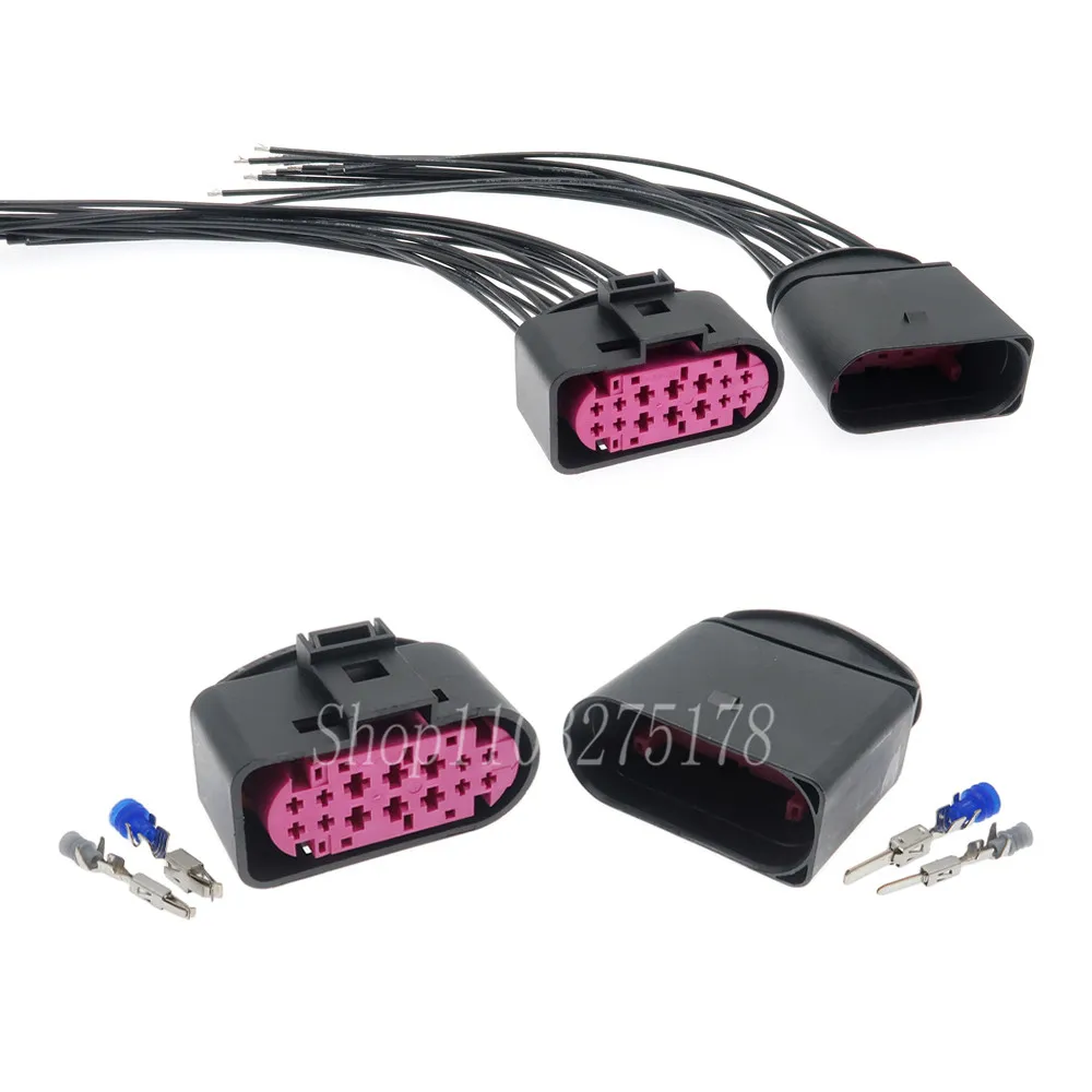 1-Set-14-Pin-1J0973737-1J0973837-Automobile-Xenon-Headlight-Lamp-Socket ...