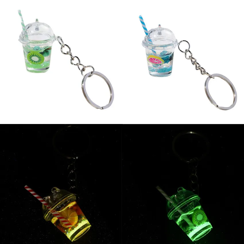 Creative-Mini-Luminous-Milk-Bubble-Tea-Cup-Keychain-Acrylic-Fruit-Kiwi ...