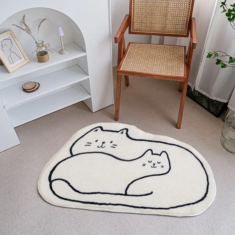 Cute-Cats-Carpet-In-The-Bedroom-Kawaii-Rug-Mat-Irregular-Bedside-Area ...