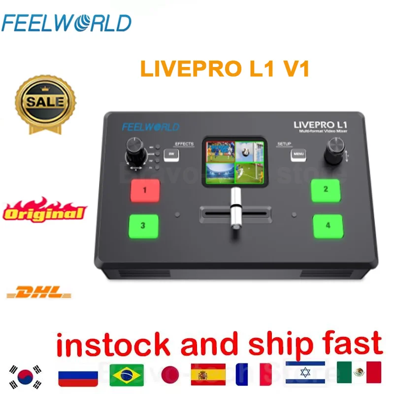 FEELWORLD LIVEPRO L1 V1 Multi Format Video Mixer Switcher 4xHDMI Inputs ...